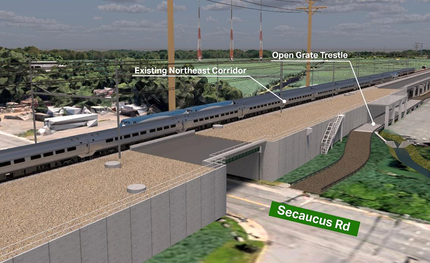 Rendering of the surface alignment looking east from Secaucus Road_2024 ...
